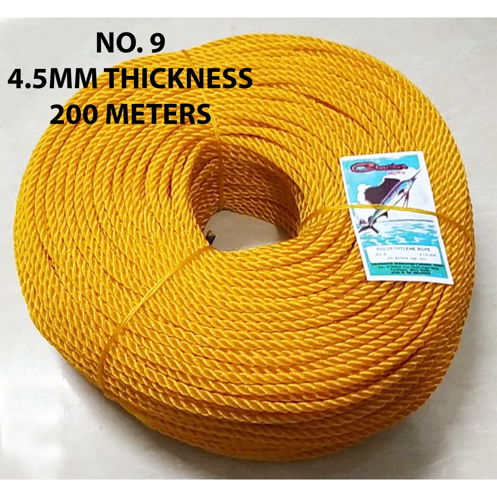 NYLON ROPE NO. 9 ( 4.5MM THK X 200 MTRS LONG ) TALI LUBID RAMDOM COLOR DEPENDE SA GAWA NG ...