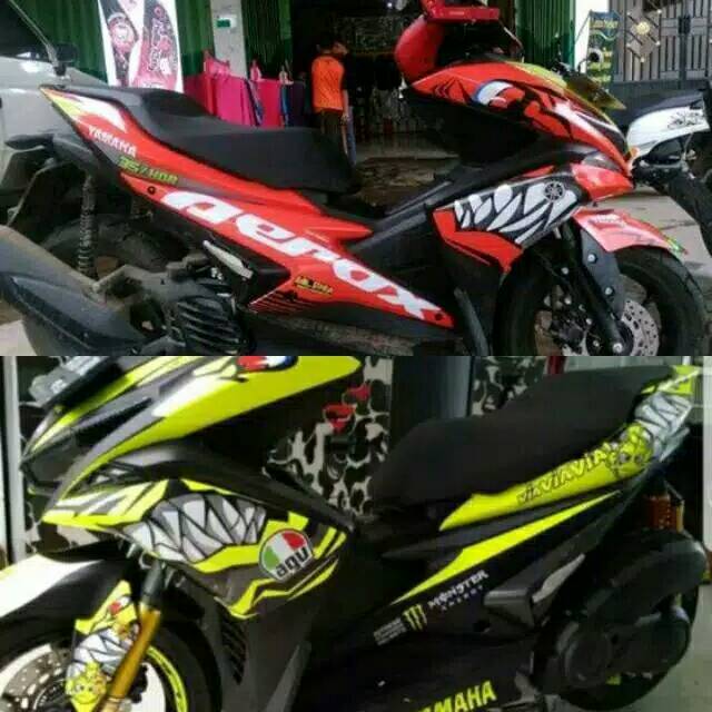 Yamaha Aerox full body Decal, shark variation, color choice | Shopee ...