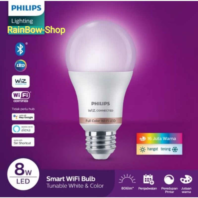 Philips Smart WiFi LED Lamp 8W With Bluetooth - Color&TW (Color ...