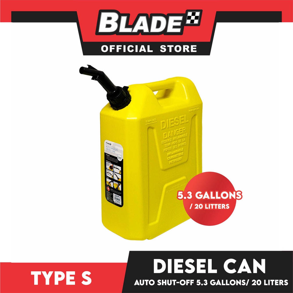 Type S Fuel Tank 20L Diesel AC573 Auto ShutOff Diesel Can (Yellow ...