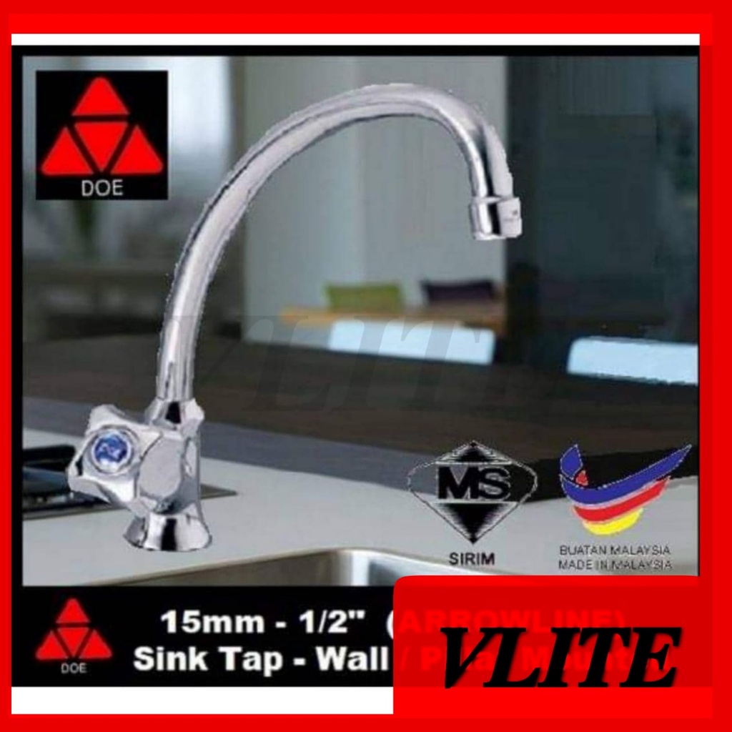 DOE Sink Tap/DOE Heavy Duty Brass Arrowline Water Tap Model DE115A ...