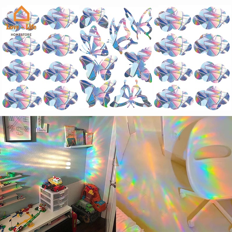 Rainbow Refraction Mirror Effect Prisms Window Stickers/ Cloud ...