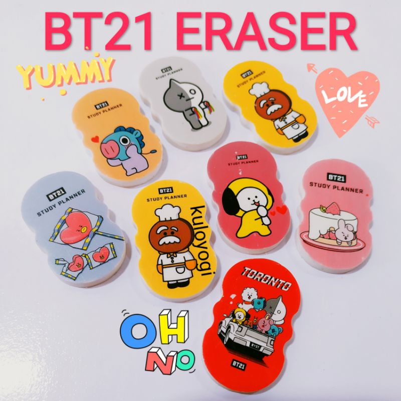 Bt21 BTS Stip Character Eraser | Shopee Philippines