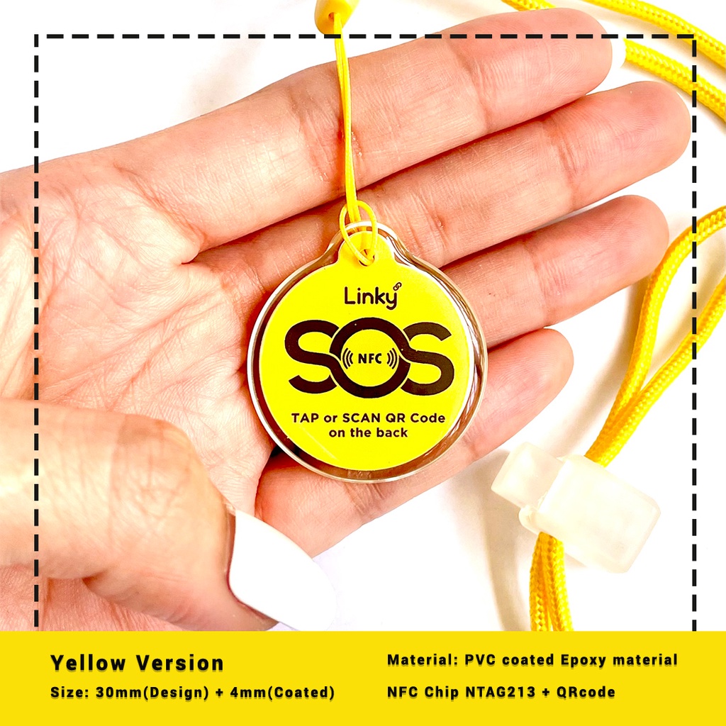 LinkySOS Tag - NFC & QR Code Necklace for Kids, Elderly / Senior & PWD ...