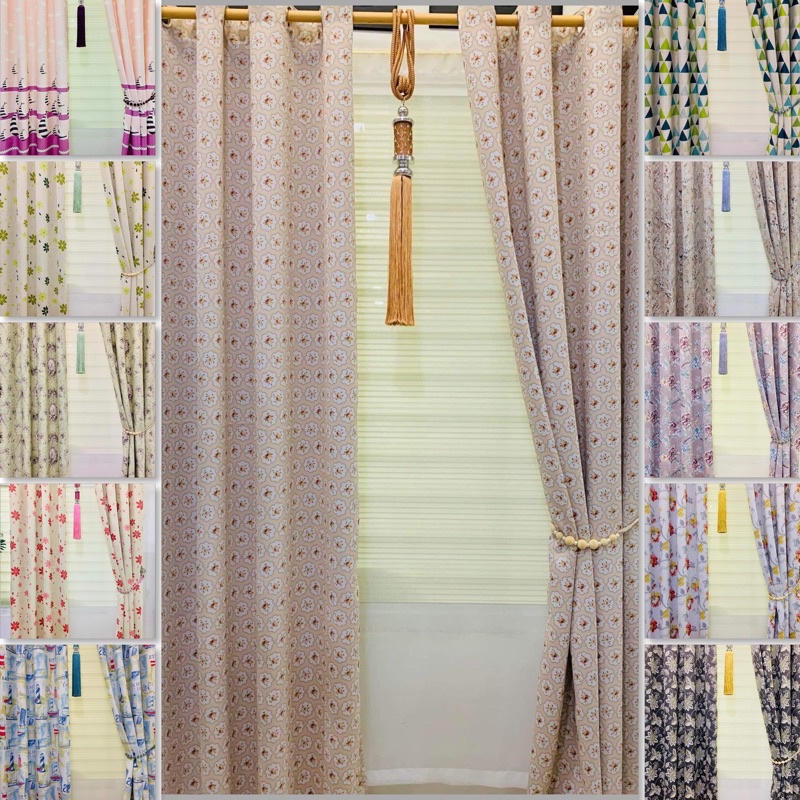 Korean Blackout Curtain Printed Design 7ft. | Shopee Philippines
