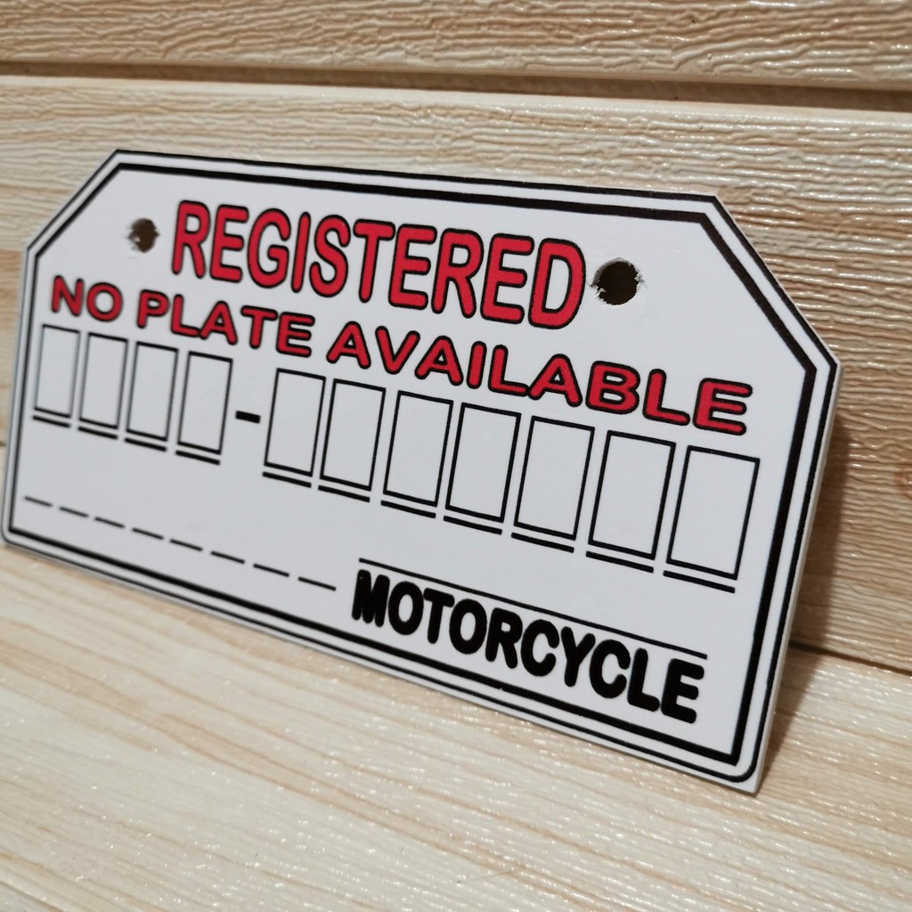 Temporary Registered Plate for Motorcycle Temporary Plate Manual Input ...