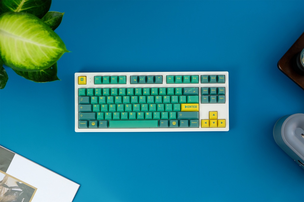 GMK Pokémon Emerald Keycap, 134 Keys PBT Keycaps Cherry Profile DYE-SUB ...