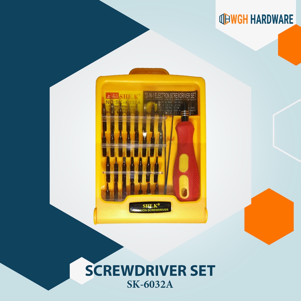 WGH SHE.K Precision Screwdriver Set SK-6032A 32 in 1 Interchangeable ...