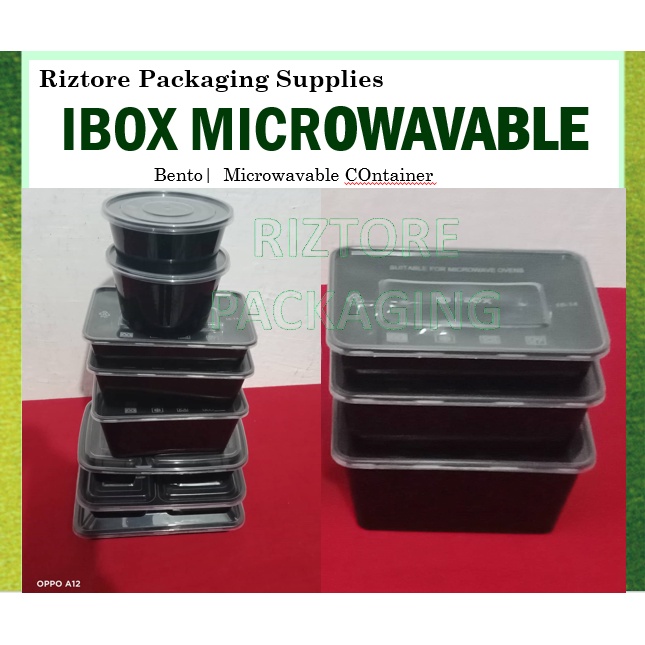 50pcs/pack IBOX Microwavable Container and Bento Boxes Black Series ...