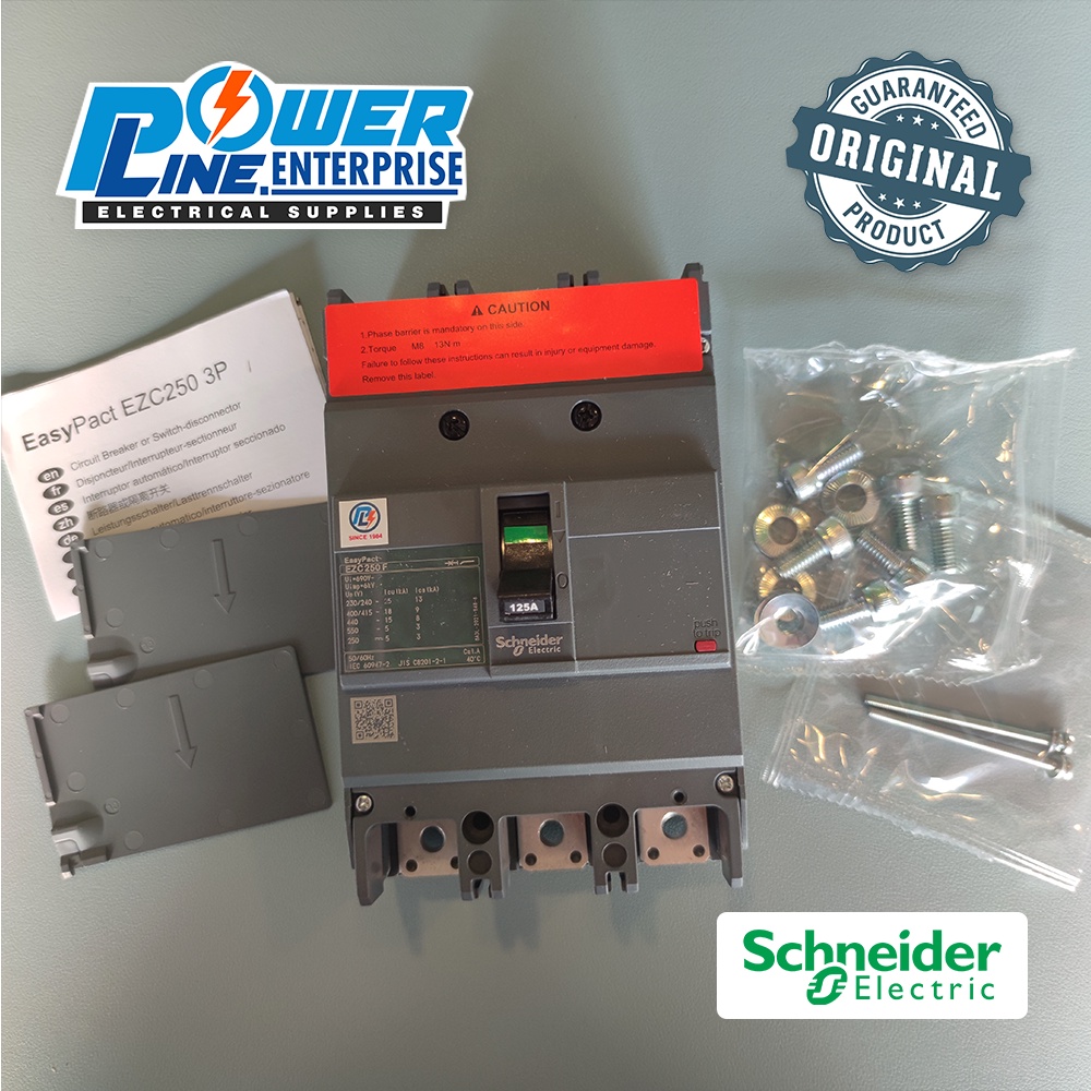 Schneider F EZC 125a~ 250A - 3 pole Circuit breaker | Shopee Philippines