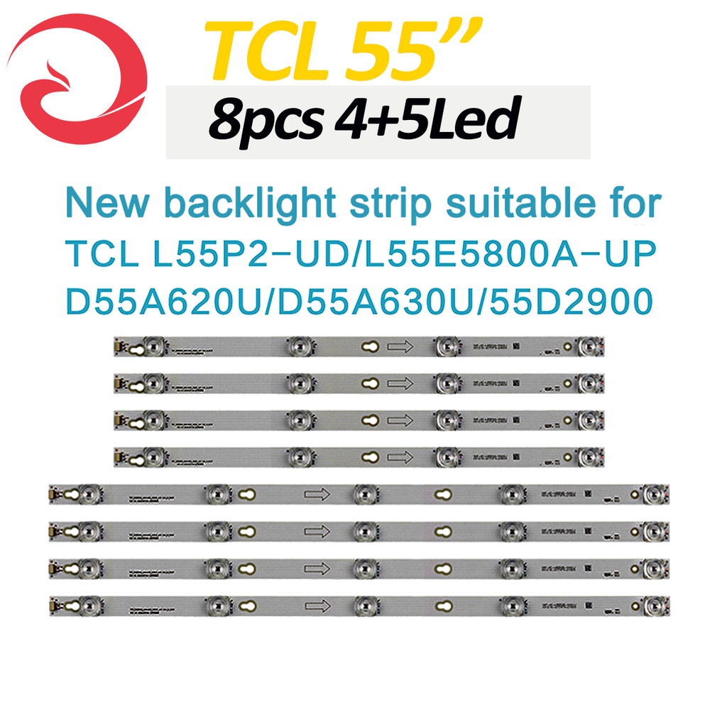8pcs LED backlight stips For Original TCL 55D2900 L55E5800A-UP D55A620U ...