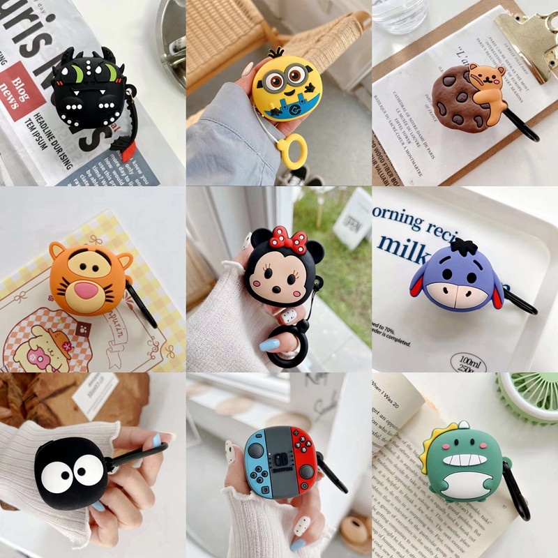 Baseus WM02 TWS Earphone Protective Cover cute Cartoon funny silicone ...