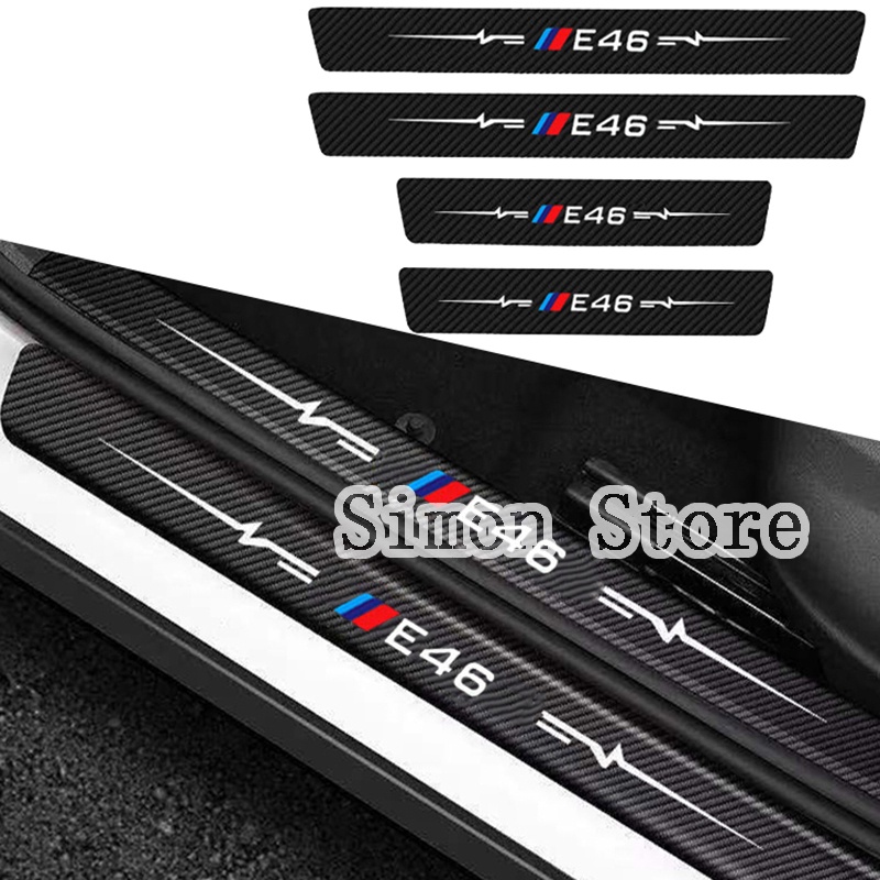 For BMW E46 Car Door Threshold Sill Protector Sticker Auto Rear Trunk ...