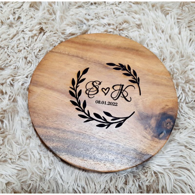 8" or 6" Laser Engraved Round Wood Board | Shopee Philippines