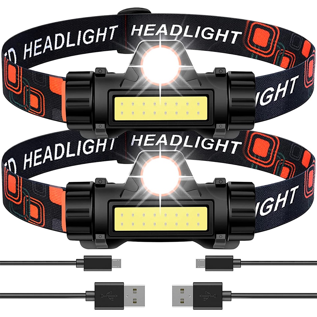 Multifunctional Waterproof LED Headlamp XPE + COB USB Rechargeable ...