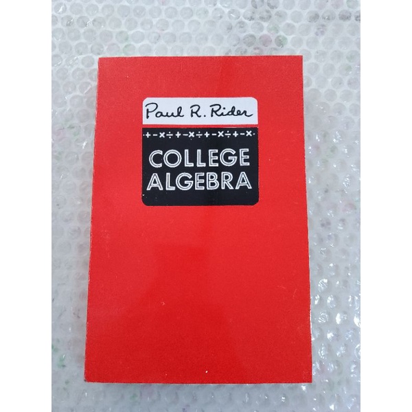 College Algebra By: Paul R.Rider | Shopee Philippines
