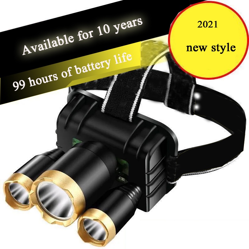 LED headlight super bright head-mounted flashlight outdoor long-range rechargeable night fishing ...