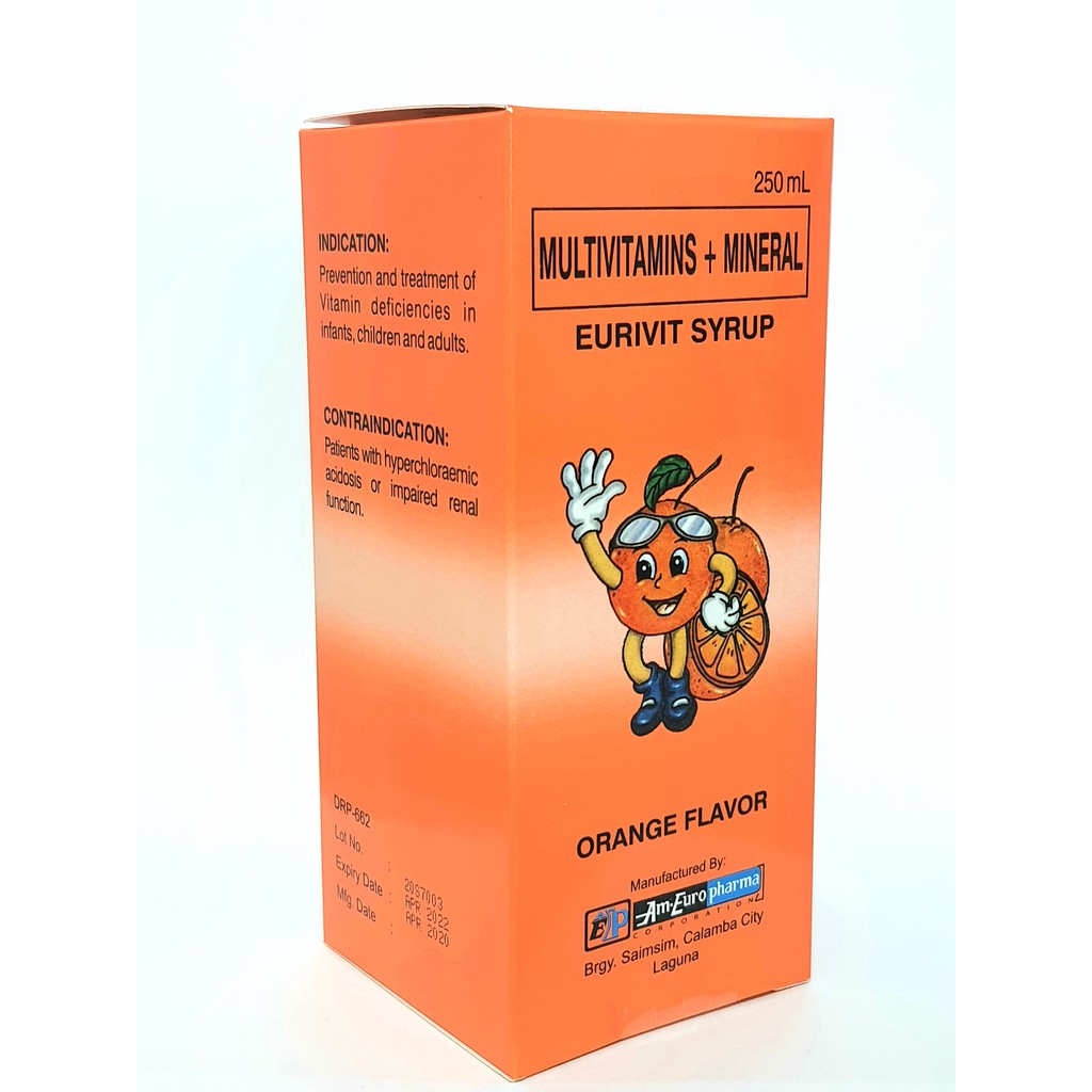 Eurivit Multivitamins Plus Minerals 250ml Syrup | Shopee Philippines