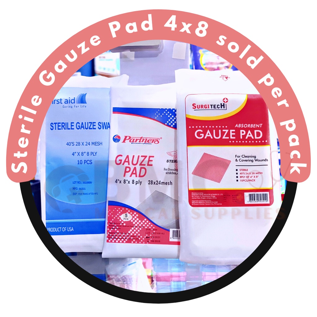 Gauze Pad 4x8 by 5's and 10's Sold Per Pack | Shopee Philippines