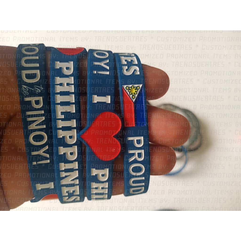 I LOVE PHILIPPINES - Proud to be Pinoy! Baller Wristband DEBOSSED NO ...