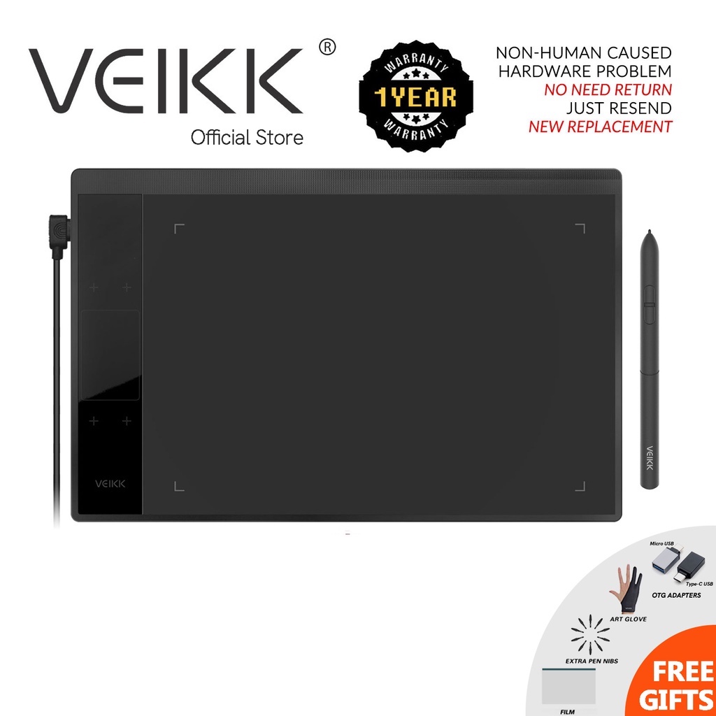 VEIKK A30 V2 Drawing Tablet 10*6 inch Pen Tablet with 8192 level ...
