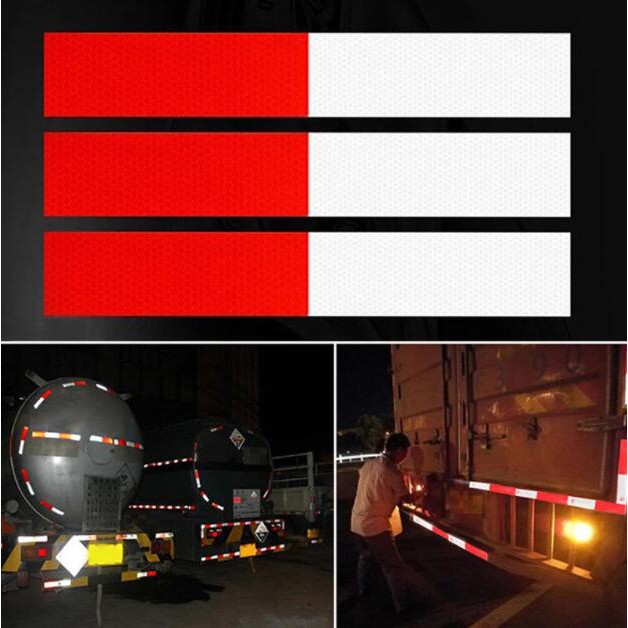 10pcs Truck Reflective Warning Sticker Body Red and White Warning Label ...