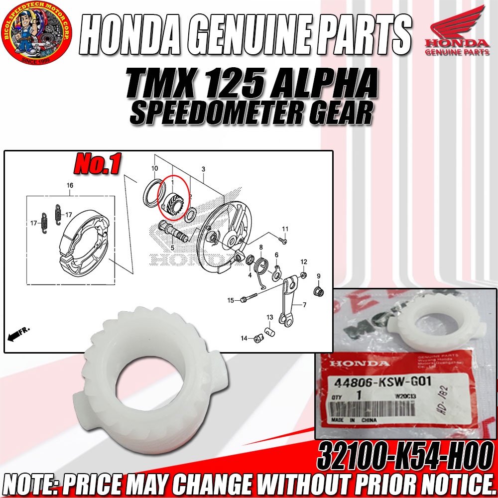 TMX 125 ALPHA SPEEDOMETER GEAR (HPI) (GENUINE: 44806-KSW-G01) | Shopee ...