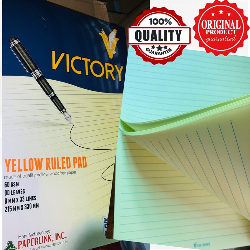 Victory Yellow Ruled Pad 90Leaves | Shopee Philippines