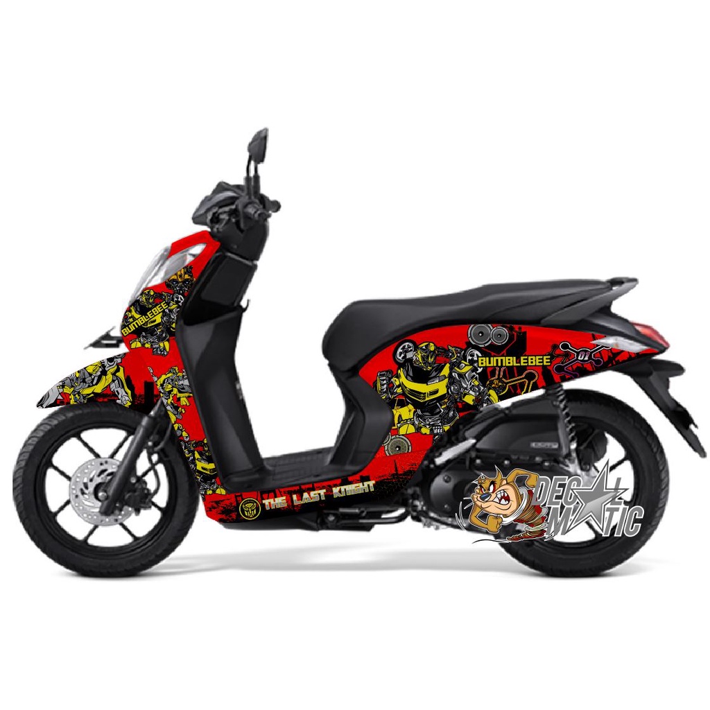 MERAH Honda Genio Red White Black Full Body Decal Sticker - Bumbleebee ...