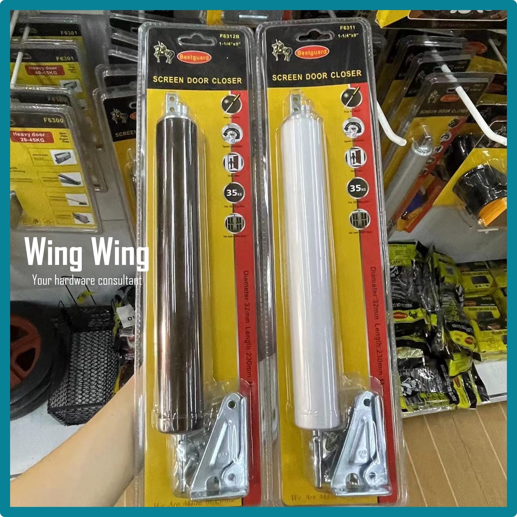 Aluminum Screen Door Closer Ordinary Black White Heavy Duty by WingWing ...