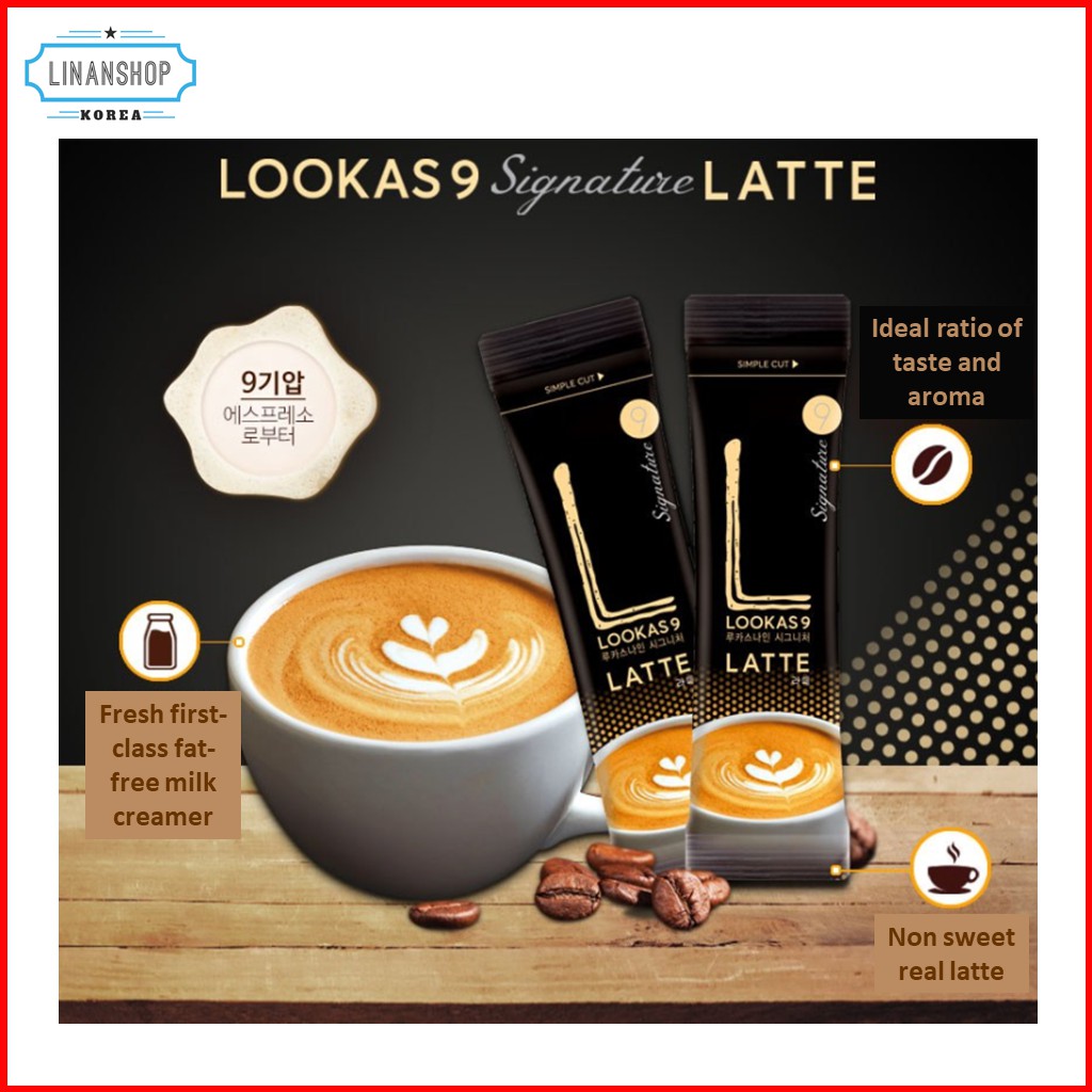 [KOREA] Lookas 9 5 sitcks /Maxim Kanu instant stick coffee / Latte / Double Shot Latte / Vanilla ...