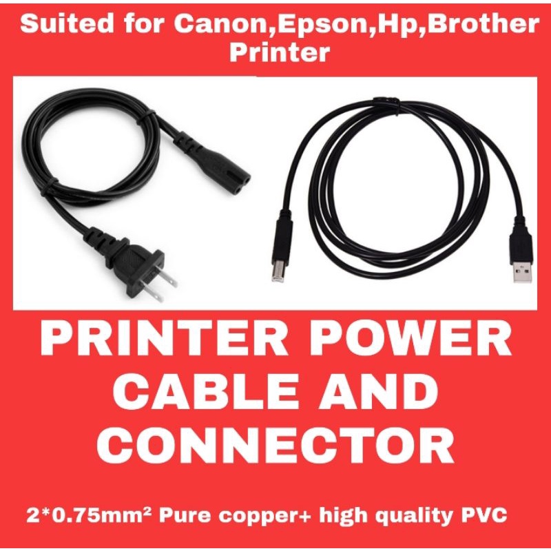 PRINTER POWER CABLE AND CONNECTOR | Shopee Philippines