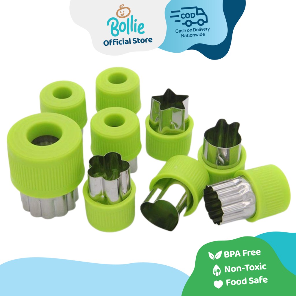 Bollie Baby 9pcs Fruit Vegetable Cookie Sandwich Cutter Shaper Molder ...