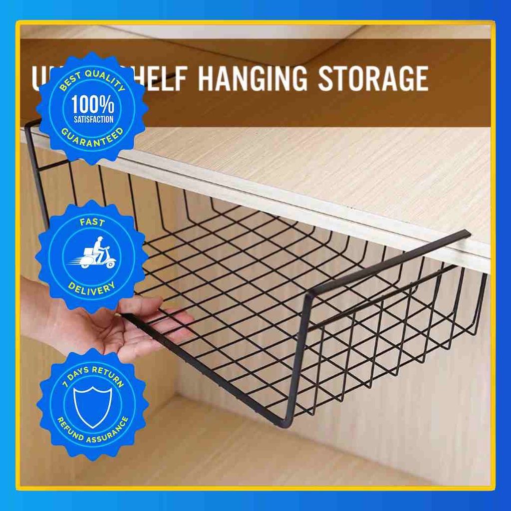 Original Japan Multi Purpose Metal Wire Under Shelf Hanging Storage ...