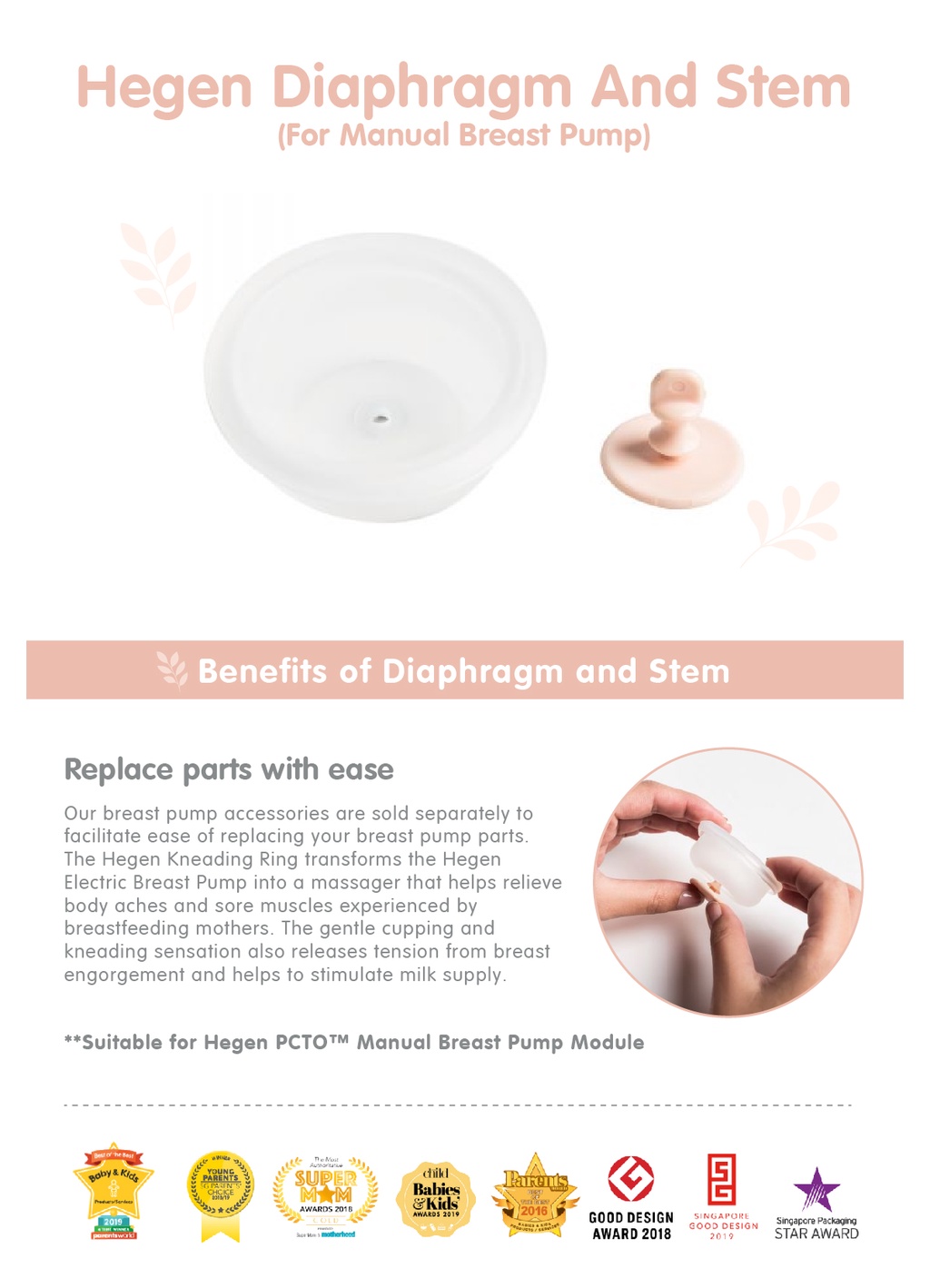 Hegen Diaphragm And Stem (For Manual Breast Pump) | Shopee Philippines