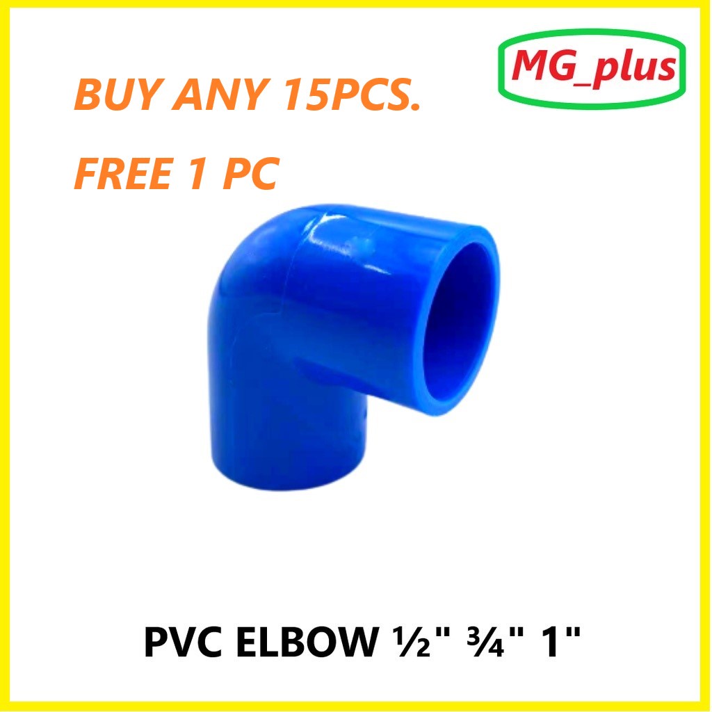 PVC Blue Fittings Elbow Sizes 1/2”3/4”1" Water pipe fittings Plain and ...