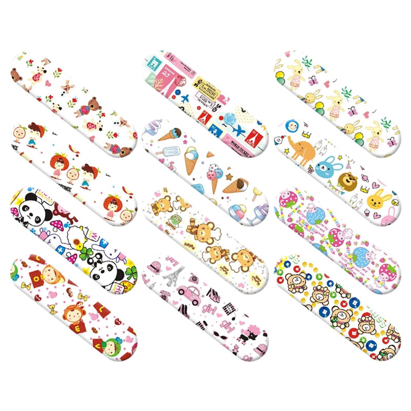 100pcs/Set Cute Cartoon Band Aid Hemostasis Adhesive Bandages First Aid ...
