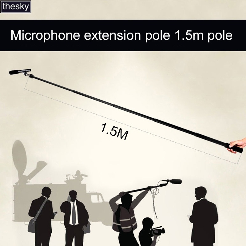 1.5m Microphone Telescopic Pole Movie Shooting Live Recording Interview ...