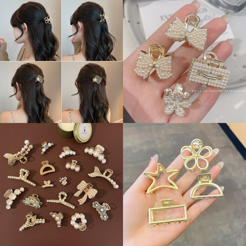 Korean Metal Hair Clip Small Hair Claw Cute Elegant Ponytail Hair Clamp ...