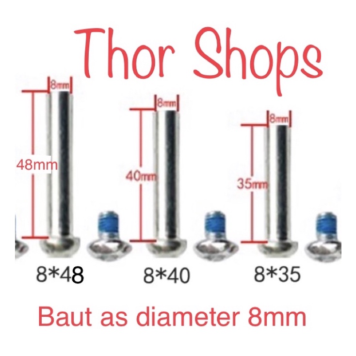 Luggage axle Bolts diameter 8mm luggage axle | Shopee Philippines