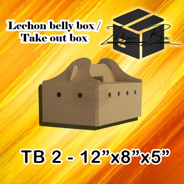 (TB2) lechon belly box/ Take out box 12x8x5 - 20 pcs only | Shopee ...