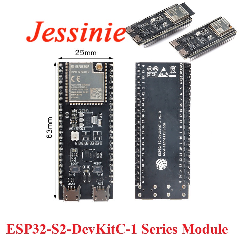 ESP32-S2-DevKitC-1 ESP32-S2 Development Board ESP32-S2-SOLO ESP32-S2-SOLO-U ESP32 S2 DevKitC ...