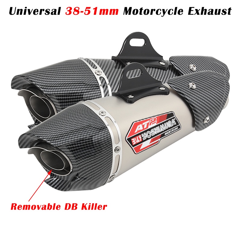 Universal 38 - 51mm Yoshimura AT2 Motorcycle Exhaust Pipe With DB ...