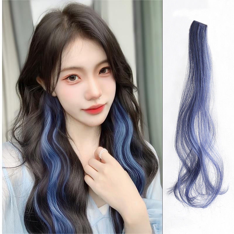 1PC Colorful Hanging Ear Wig Piece Female Long Hair Highlighting ...