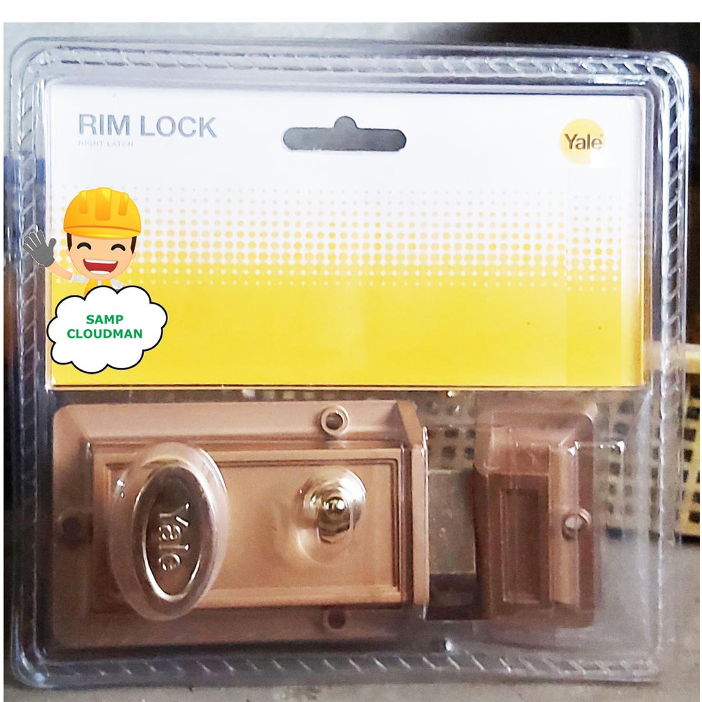 Yale Rim Lock Night Latch Entrance Door Lock V78 Gold Lockset Security ...