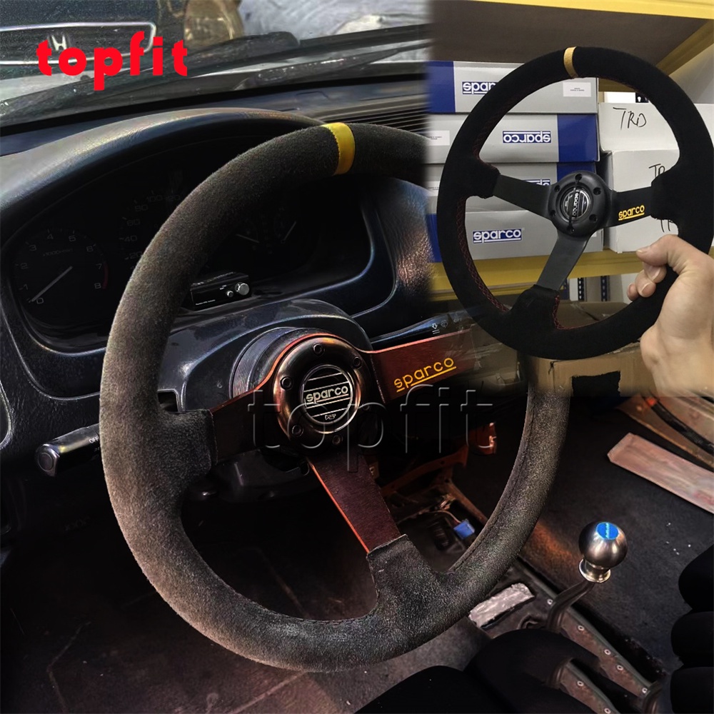 Sparco Deep Suede Leather Steering Wheel 14'' Inch | Shopee Philippines