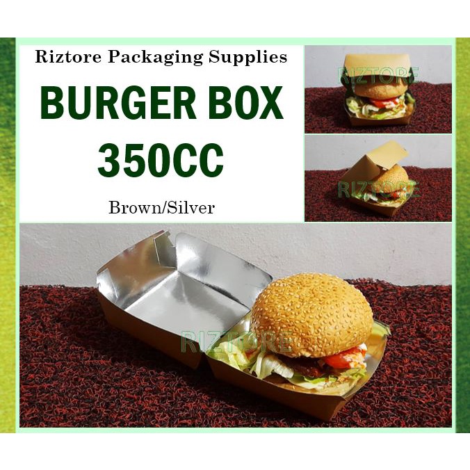 25 Pcs/Pack Burger Take-out Paper Box Container | Shopee Philippines