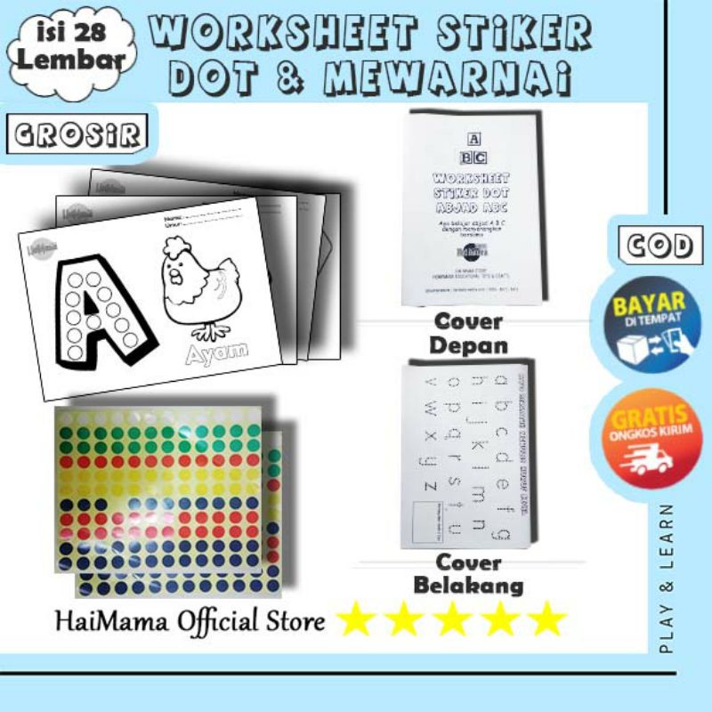 Dot WORKSHEET Stickers | Worksheet Stickers DOT | Coloring Sheet ...