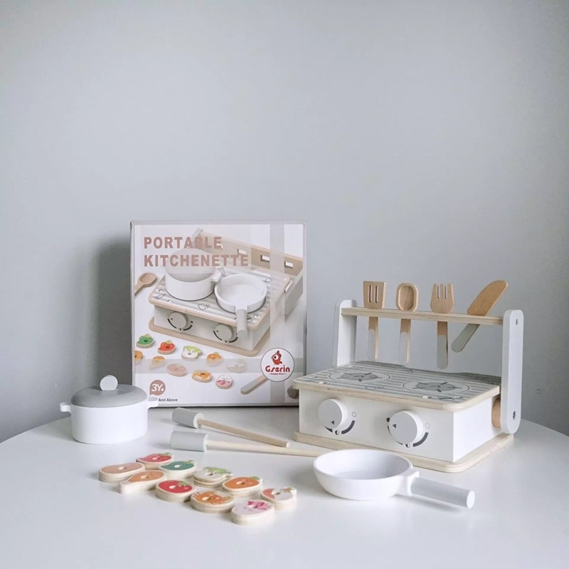 BB Wooden Portable Mini Kitchen Play Home Gas Stove Children Cooking ...