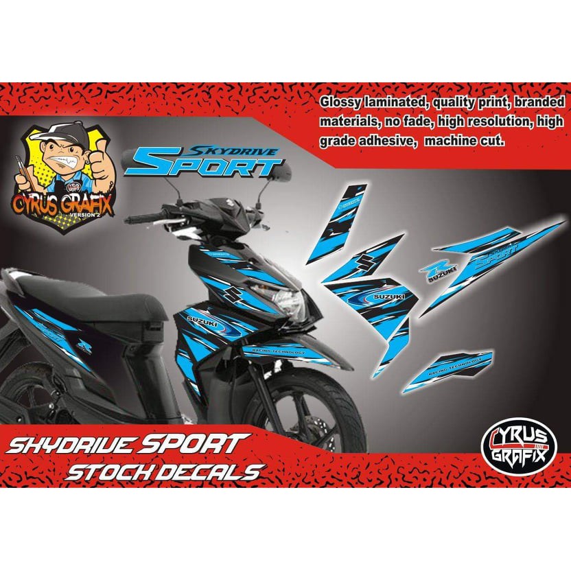 SKYDRIVE SPORT STOCK GLOSSY DECALS | Shopee Philippines